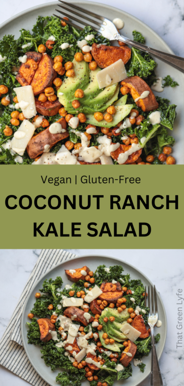 Coconut Ranch Kale Salad | Macros Included | That Green Lyfe
